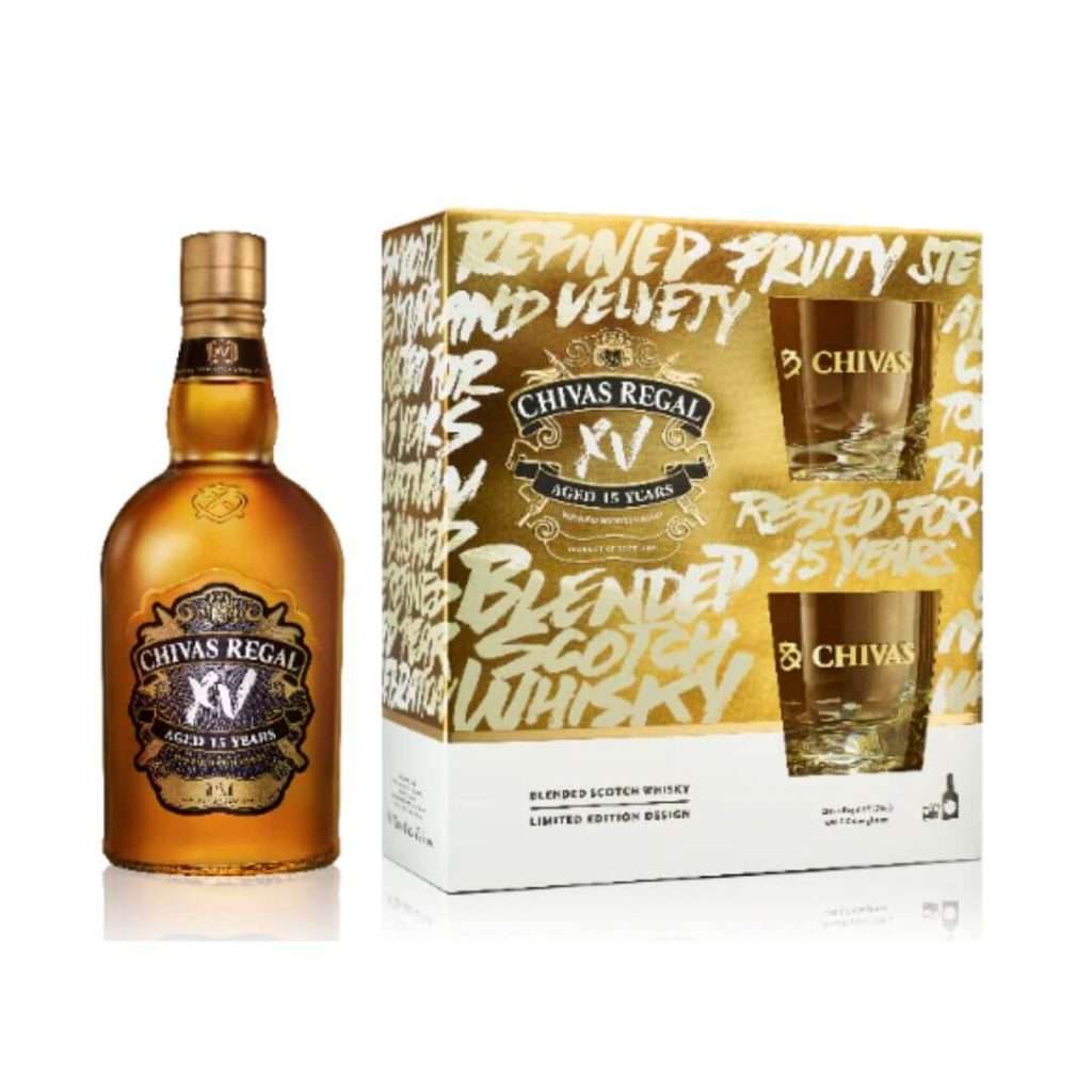 CHIVAS REGAL 15YEARS SCOTCH WHISKY 2 GLASS 0.7L - Вино Маркет